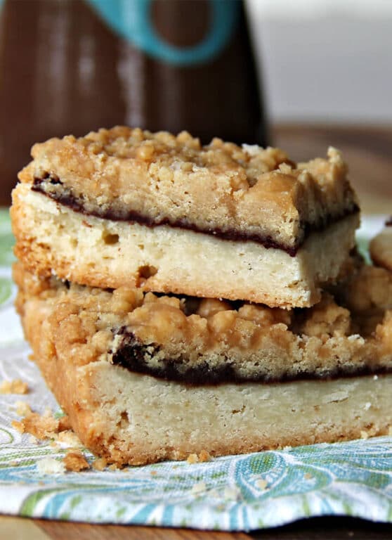 Chocolate Caramel Shortbread Bars with Nutella Ganache