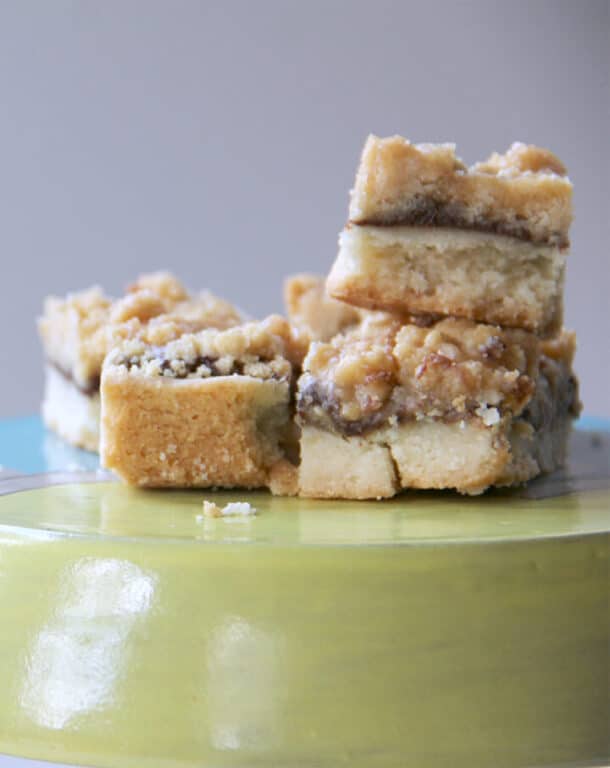 Chocolate Caramel Shortbread Bars with Nutella Ganache