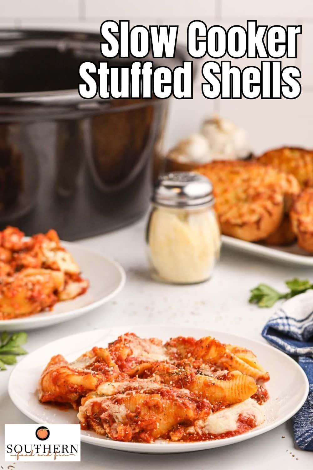 Crockpot Stuffed Shells with Ricotta - Southern Food and Fun